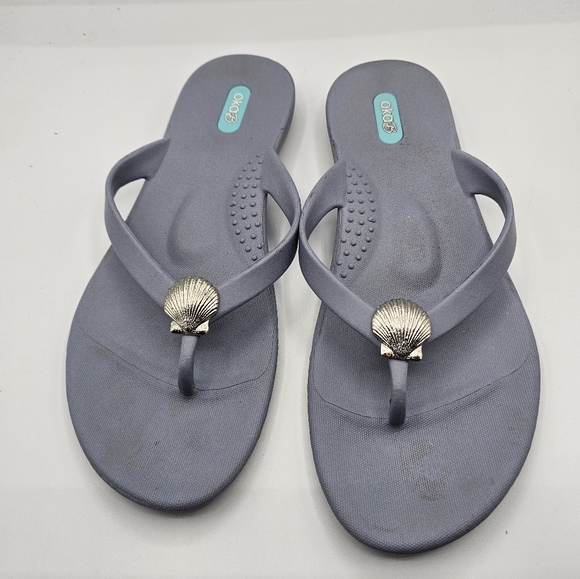 OKA b. | Shoes | Oka B Gray Clamshell Accent Flip Flops | Poshmark